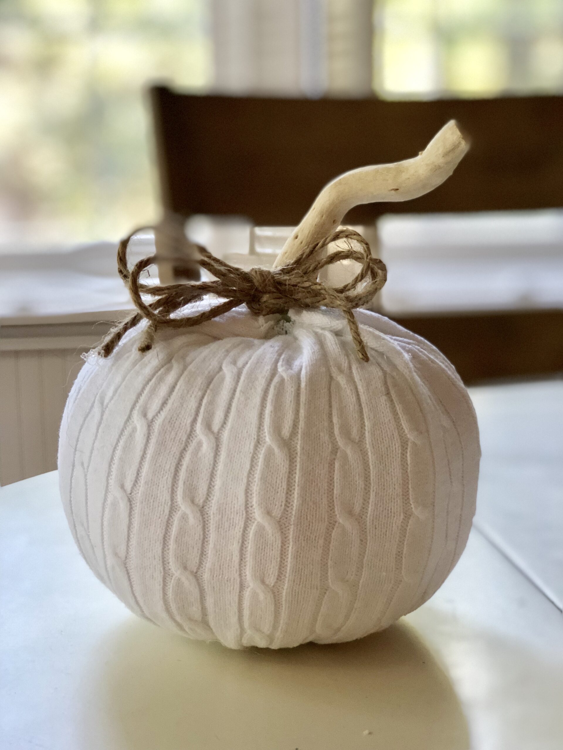 Easy Up-Cycled Sweater Dollar Store Halloween Pumpkin Craft - Cribbs Style