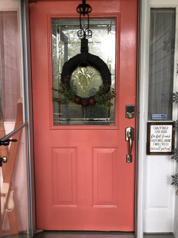 Simple outdoor rustic holiday porch - Cribbs Style