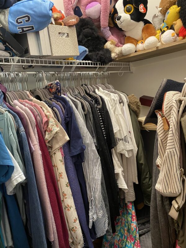 How I reorganized a walk in closet with wire racks. - Cribbs Style