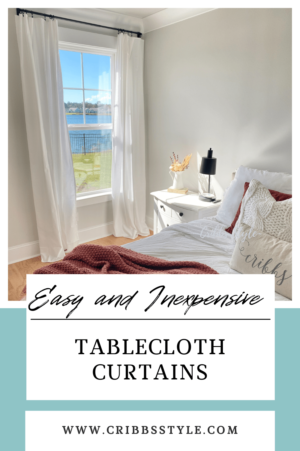 Easy and inexpensive tablecloth curtains - Cribbs Style